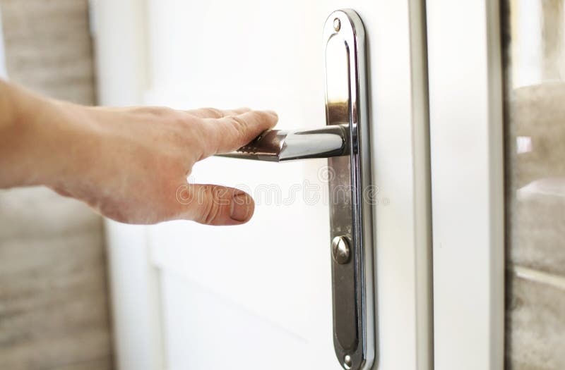 The Process of Clicking on the Handle To Open Stock Image - Image of ...