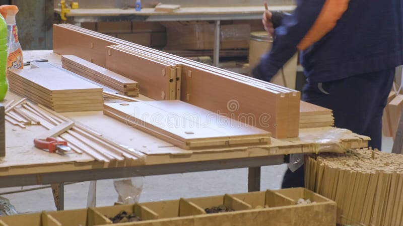 The Process of Collecting Doors from Wooden Blanks, the Production of ...