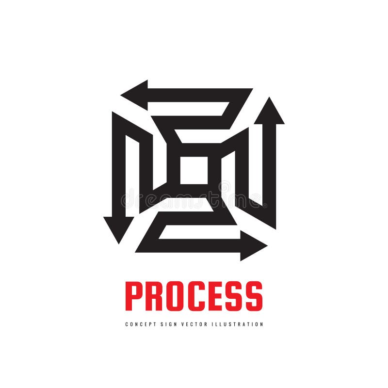 Process - Concept Business Logo Template Vector Illustration. Abstract ...