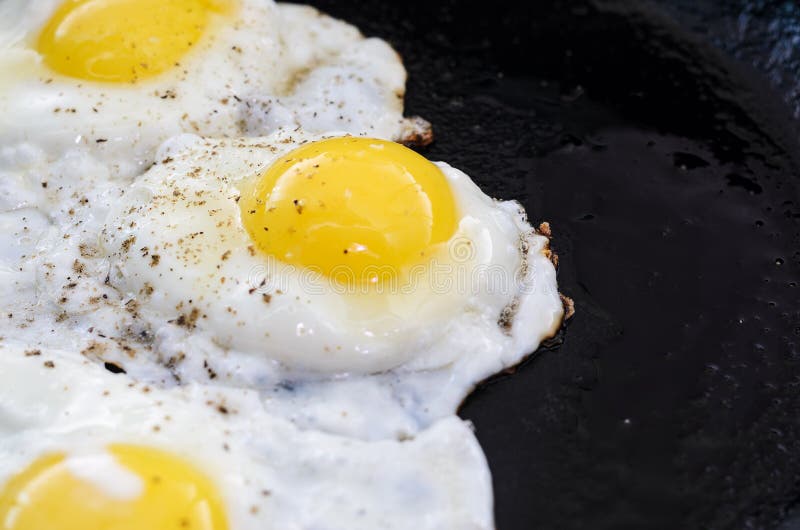 Process of Cooking Fried Eggs Stock Photo - Image of cooking, grill ...