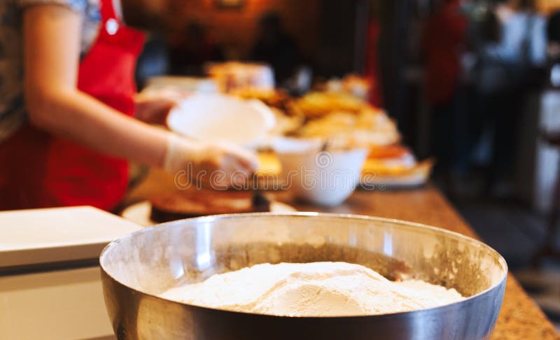 Process of Cooking Homemade Cake in Restaurant Stock Photo - Image of ...