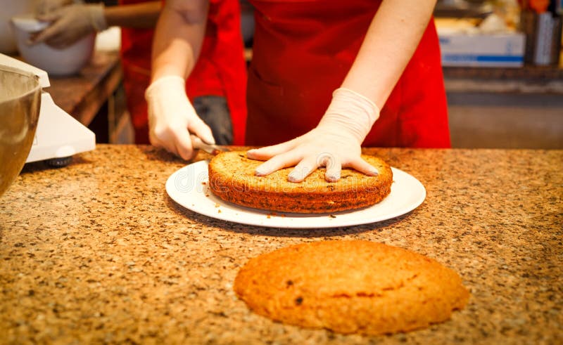 Process of Cooking Homemade Sponge Cake Stock Photo - Image of layer ...