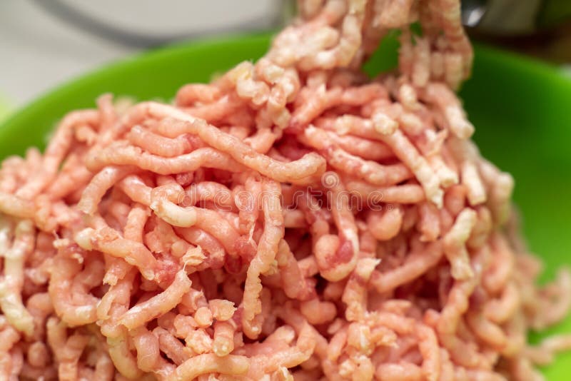 The Process of Cooking Minced Meat Stock Image - Image of grinder ...