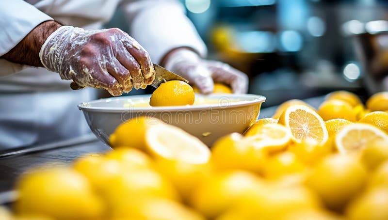 The Process of Cooking Preparation Involves a Chef Cracking an Egg into ...