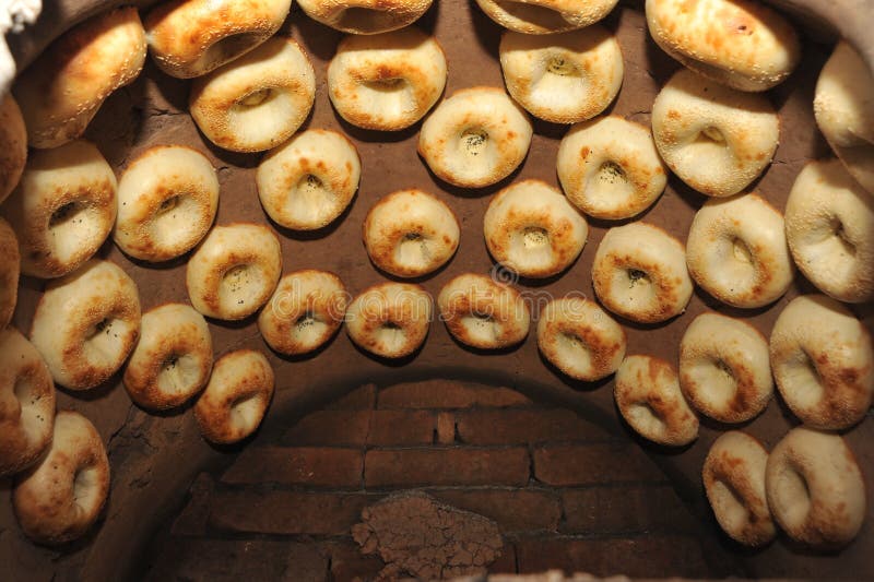 Process of Cooking Tandoor Bread National Uzbek Flatbread Stock Photo ...