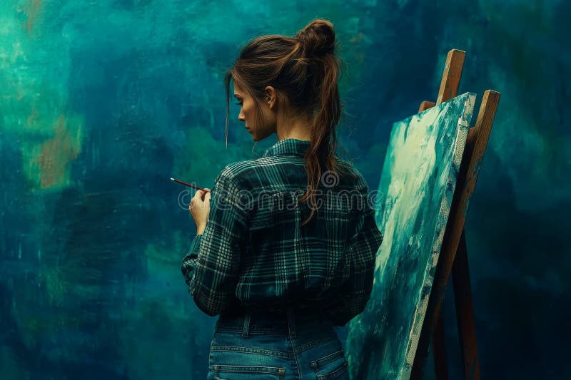 The Process of Creating Art. an Artist S Mood. an Artist Working with a ...