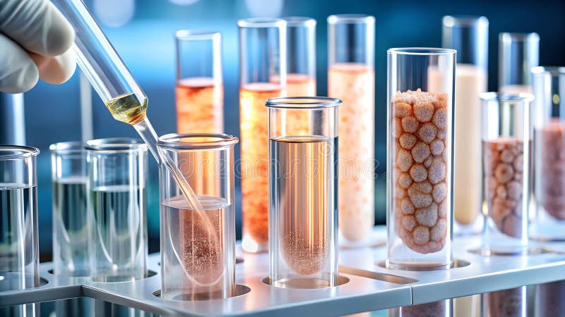 The Process of Creating Artificial Skin in Test Tubes Stock Image ...