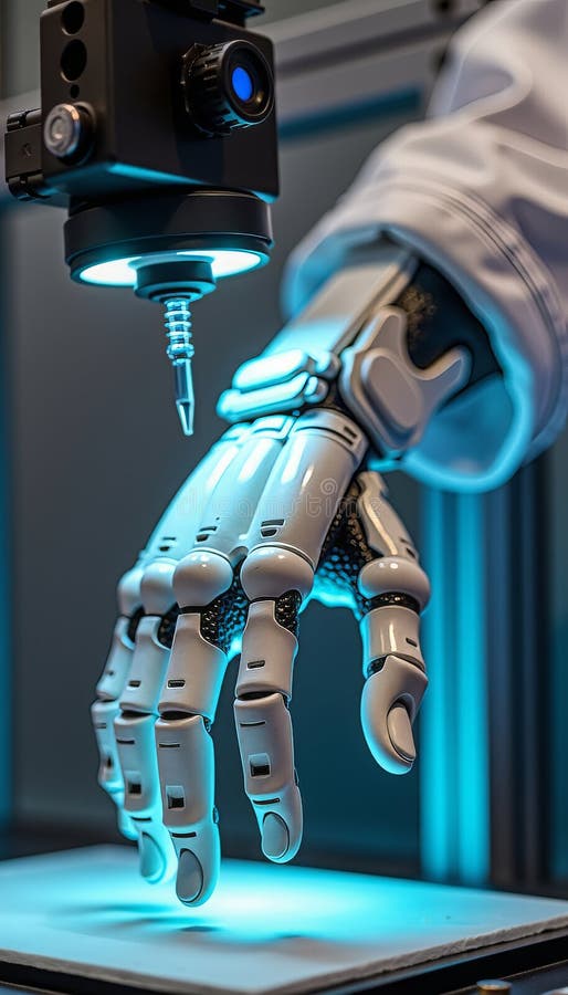 The Process of Creating a Bionic Prosthetic Arm on a 3D Printer. the ...