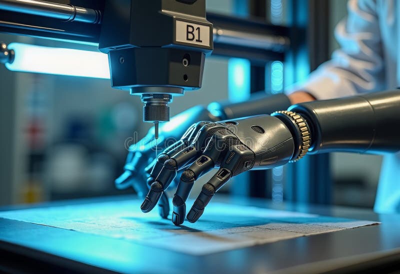 The Process of Creating a Bionic Prosthetic Arm on a 3D Printer. the ...