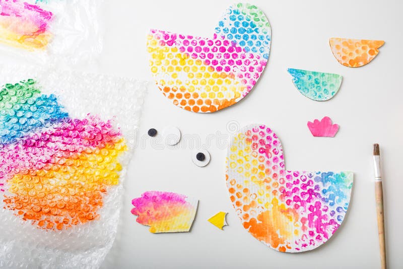 Process of Creating Chicken Made of Cardboard - Egg Stand. Easter Decor ...