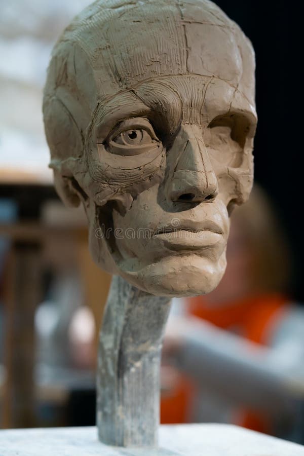The Process of Creating Ecorche. the Sculptor is Working Stock Image ...