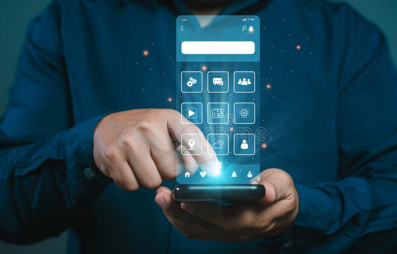 Process of Creating an Interface for a Mobile App. User Interface and Experience Concept Stock ...