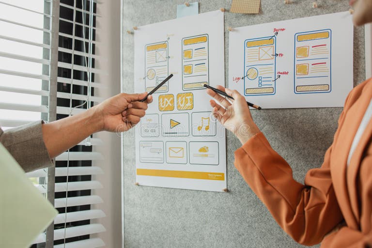 Process Of Creating An Interface For A Mobile App User Interface And Experience Concept Ux Ui