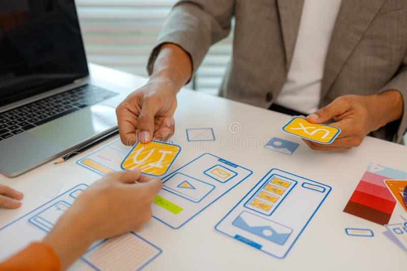 Process Of Creating An Interface For A Mobile App User Interface And Experience Concept Ux Ui