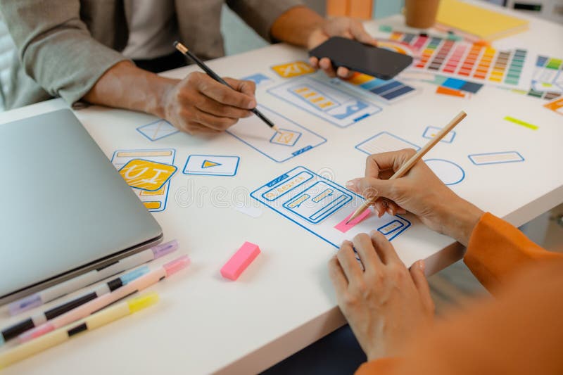 Process Of Creating An Interface For A Mobile App User Interface And Experience Concept Ux Ui