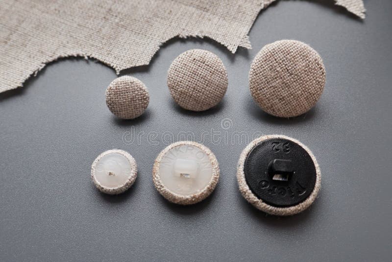 The Process of Creating Linen Buttons at Home Stock Image - Image of ...