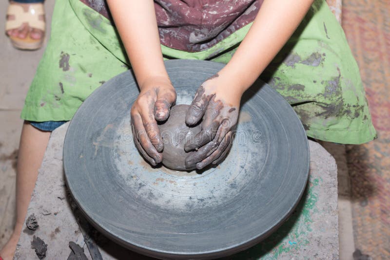 The Process of Creating Pottery by Hand Stock Image - Image of mold ...