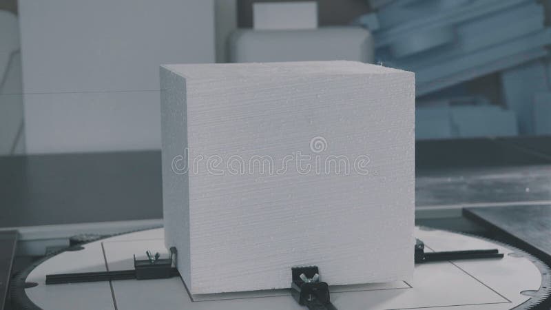 Process of Creating Volumetric Figures. Cube of Expanded Polystyrene ...