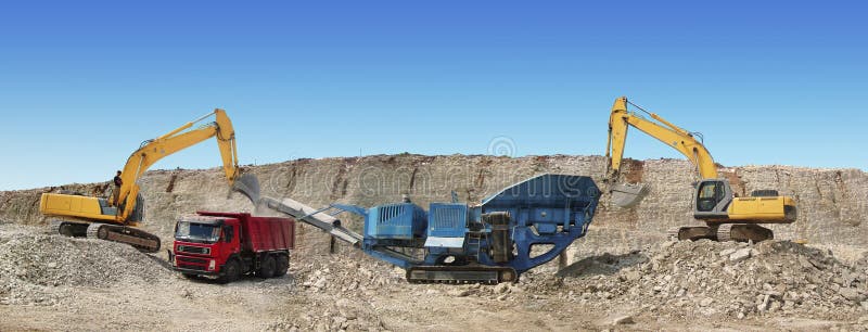 Process of Crushing and Sorting of Breakstone Stock Photo - Image of ...