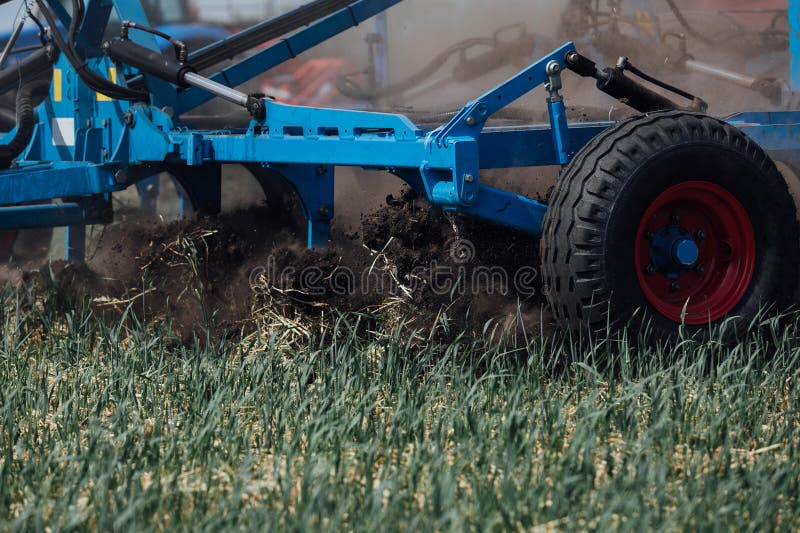 The Process of Cultivating the Soil with the Plow during Plowing Test ...