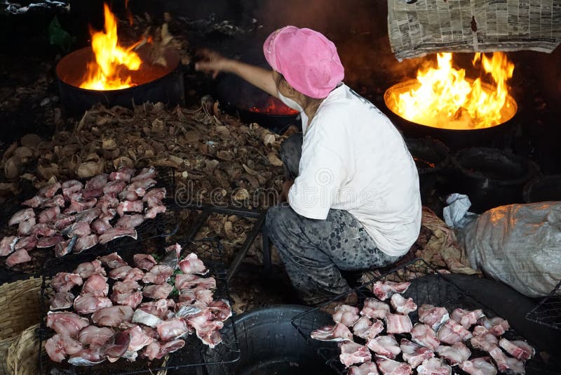 The process of curing fish editorial photography. Image of grilled ...