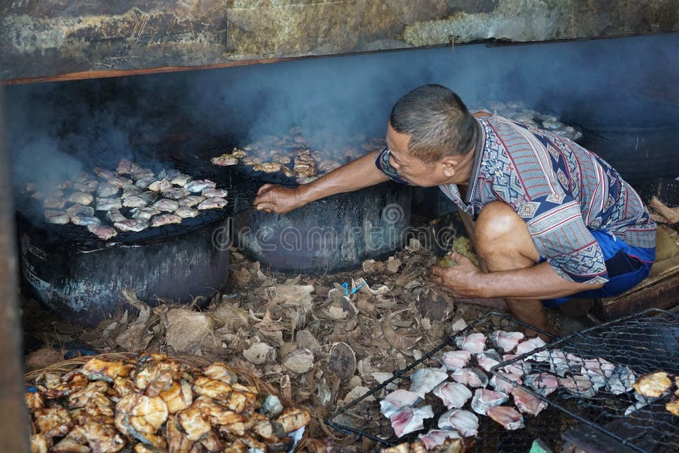 The process of curing fish editorial stock image. Image of stove ...