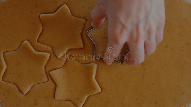Process of Cutting Cookies with Form from Dough Stock Footage - Video ...