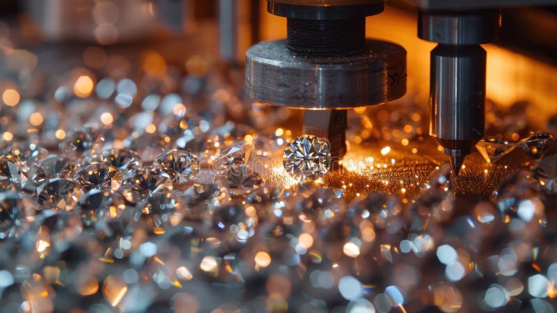 The Process of Cutting Diamonds on a Machine. Grinding a Diamond on a ...
