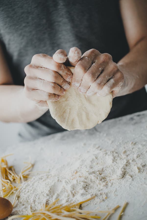 Chef Cook Making Traditional Dough Stock Image - Image of pastry, bake ...