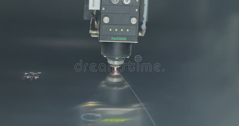 The Process of Cutting a Metal Part with a Laser Cutter. the Laser ...