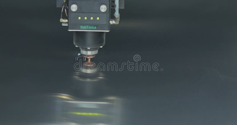 The Process of Cutting a Metal Part with a Laser Cutter. the Laser ...