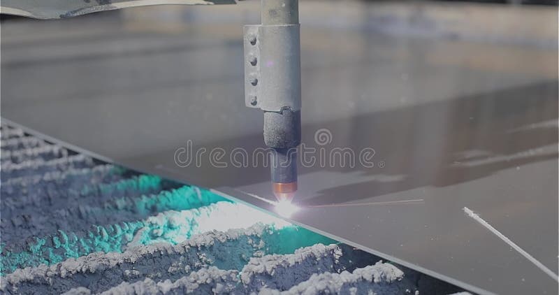 The Process of Cutting a Metal Part with a Plasma Cutter. the Plasma ...