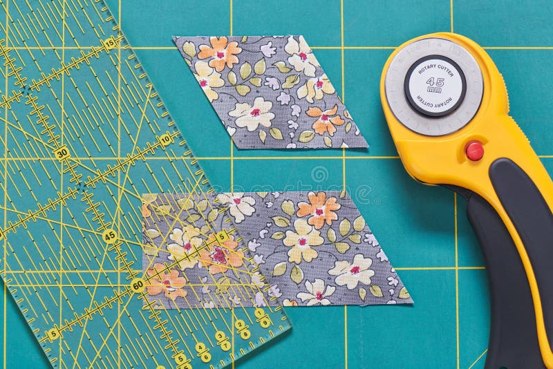 The Process of Cutting Pieces of Fabric in the Shape of Diamonds To ...