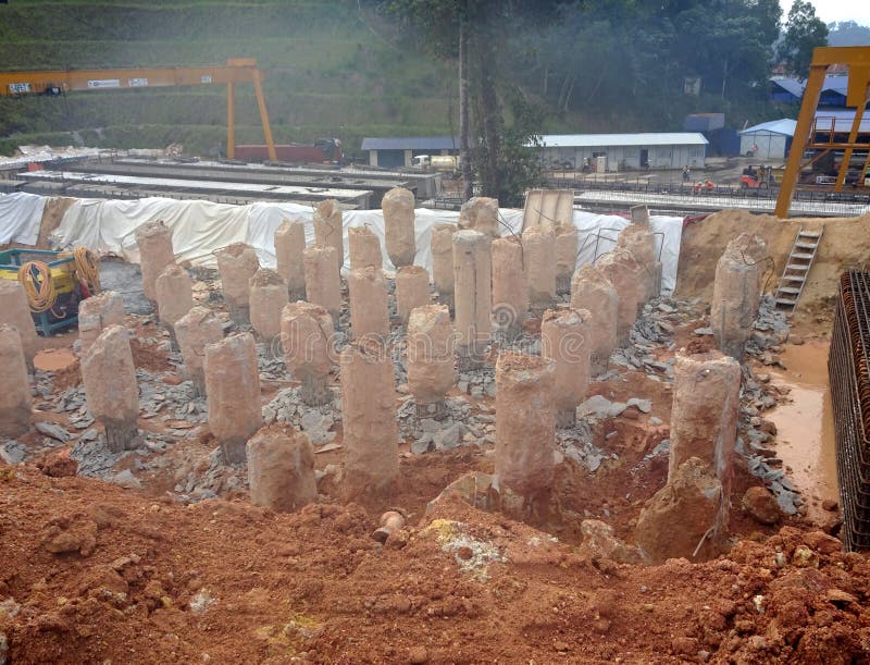 The Process of Cutting Piles after the Completion of Building ...