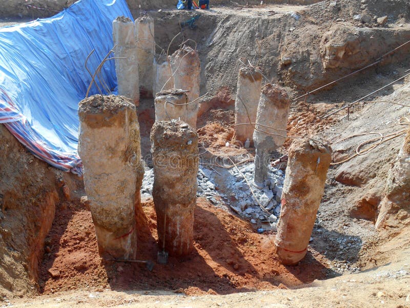The Process of Cutting Piles after the Completion of Building ...