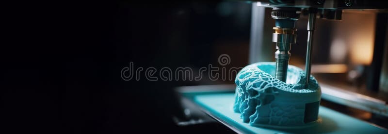 Process of 3D Printing Printer. Modern Technologies of Future. AI ...