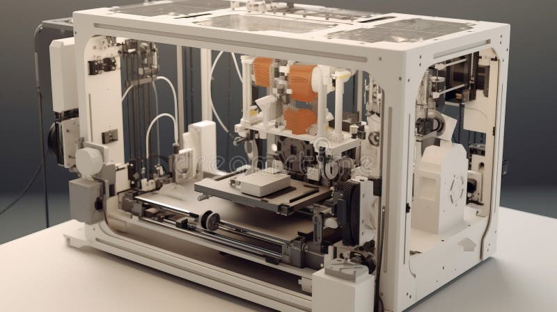 Process of 3D Printing Printer. Modern Technologies of Future. AI ...