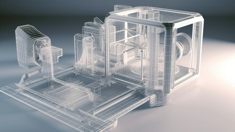 Process of 3D Printing Printer. Modern Technologies of Future. AI ...