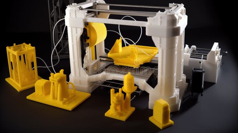Process of 3D Printing Printer. Modern Technologies of Future. AI ...