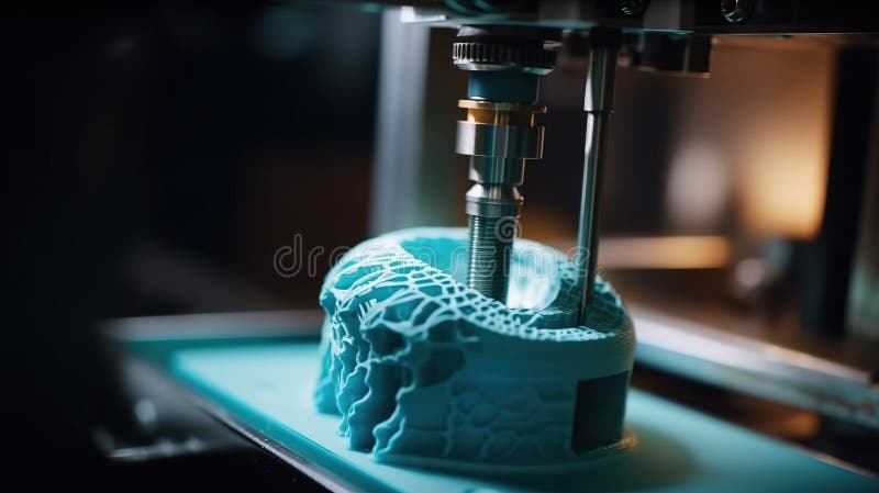 Process of 3D Printing Printer. Modern Technologies of Future. AI ...