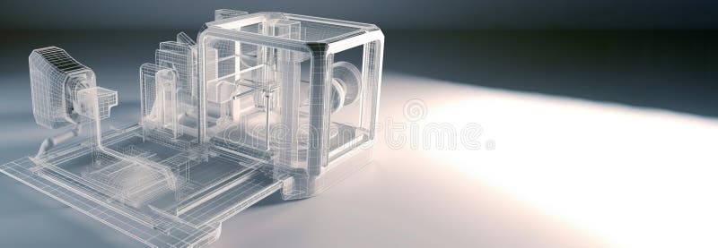 Process of 3D Printing Printer. Modern Technologies of Future. AI ...