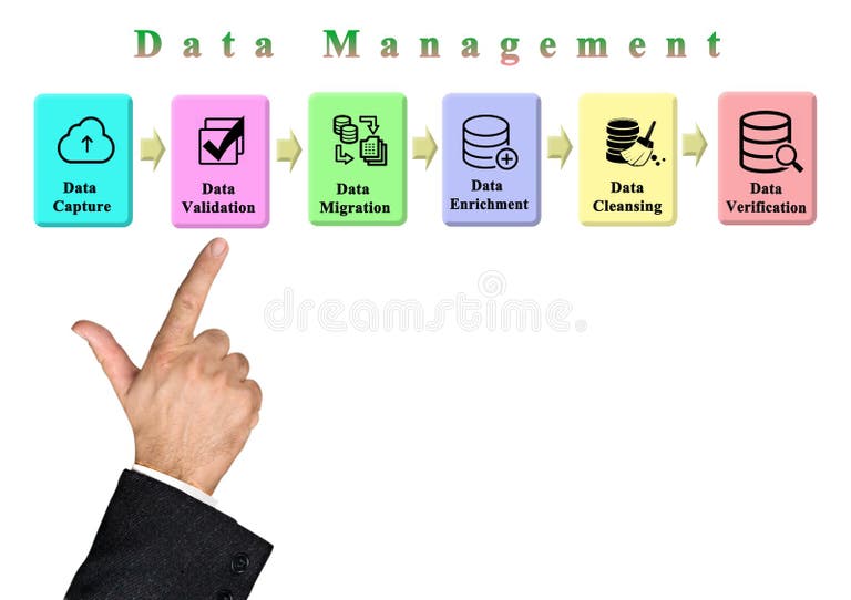 Process of Data Management stock illustration. Illustration of process ...