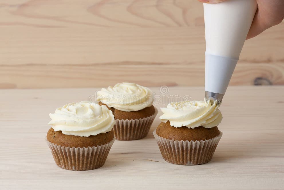 Process of Decorating Cupcakes Stock Photo - Image of process, homemade ...