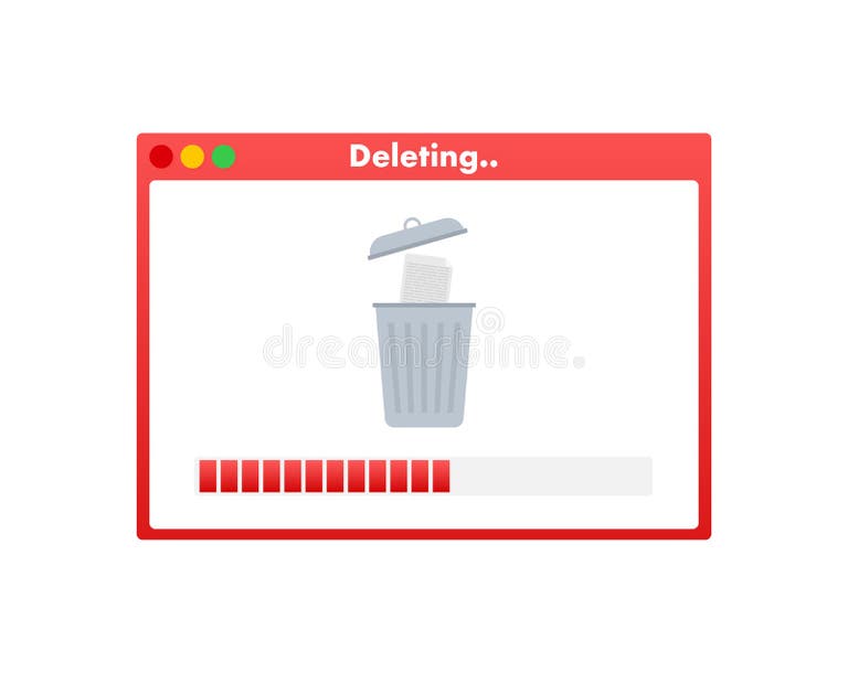 Process Delete File in Paper. Remove Document. Vector Stock ...