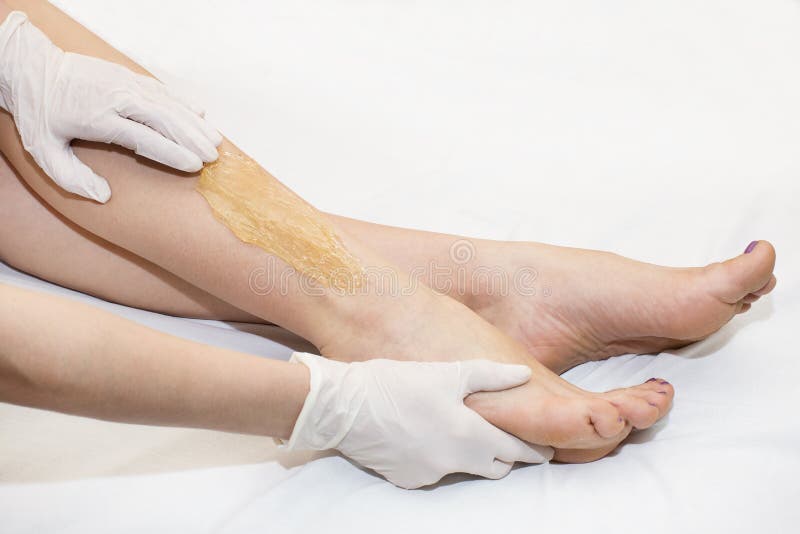 Process Depilation Female Legs and Hands Stock Image - Image of ...