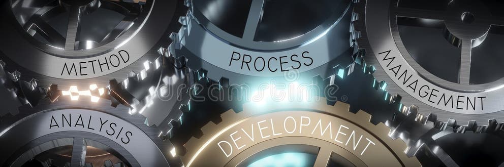 Process Development - Gears Concept Stock Illustration - Illustration ...