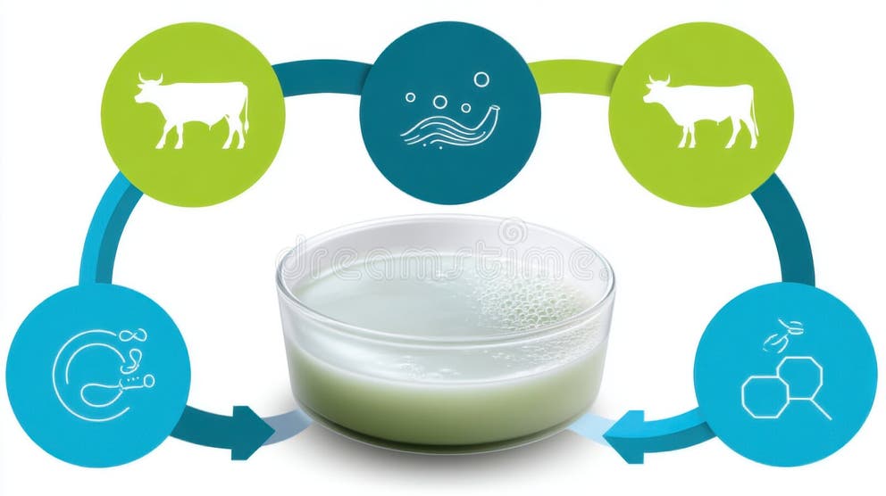 Process Diagram of Beef and Dairy Production Stock Illustration ...