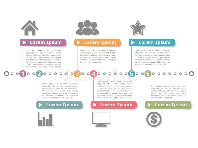 Arrows Workflow Steps. Global Business Process Graph, Step To Success ...