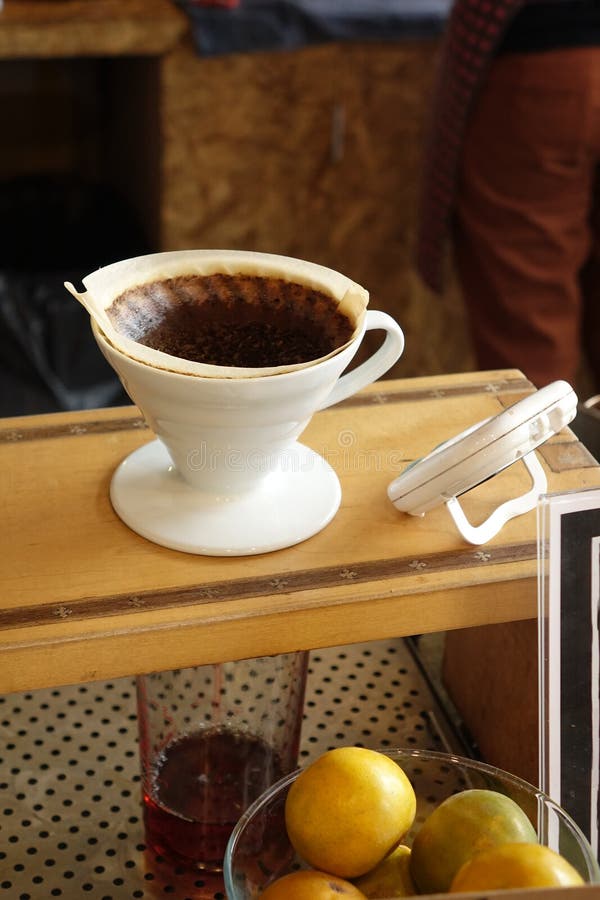 Process of Dripping Coffee on Stand Stock Photo - Image of drink, stand ...