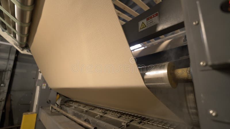 Process of Drying Smooth Cardboard Web on Special Machine Stock Video ...